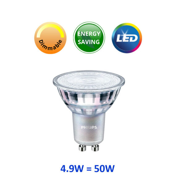 LED GU10 Lamp - PHILIPS MASTER (4.9W) DIM - Lightcraft Pte Ltd